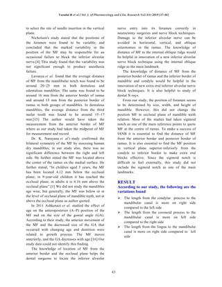 Morphometric variations of right and left side mandibular foramen from ...