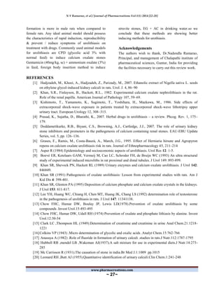 Animal Models For Urolithiasis – A Short Review | PDF