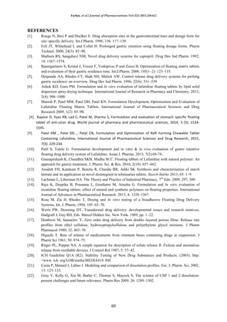 Formulation and characterization of lafutidine floating matrix tablets ...