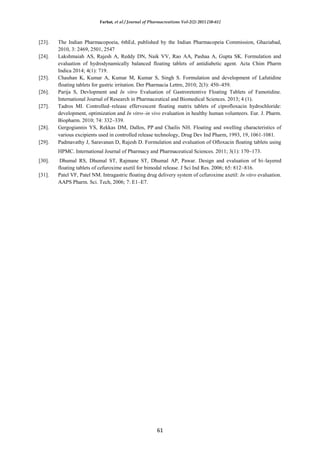 Formulation and characterization of lafutidine floating matrix tablets ...