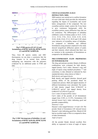 Formulation and characterization of lafutidine floating matrix tablets employing three grades of ...