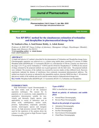 New RP HPLC method for the simultaneous estimation of terbutaline and theophylline in ...