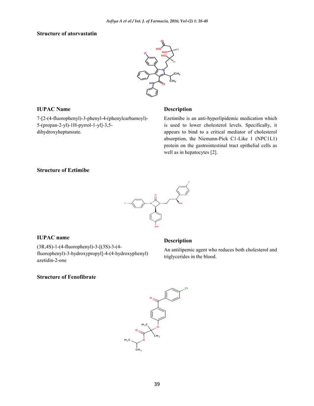 Method development and validation for the estimation of Atorvastatin, Ezitimibe and Fenofibrate ...