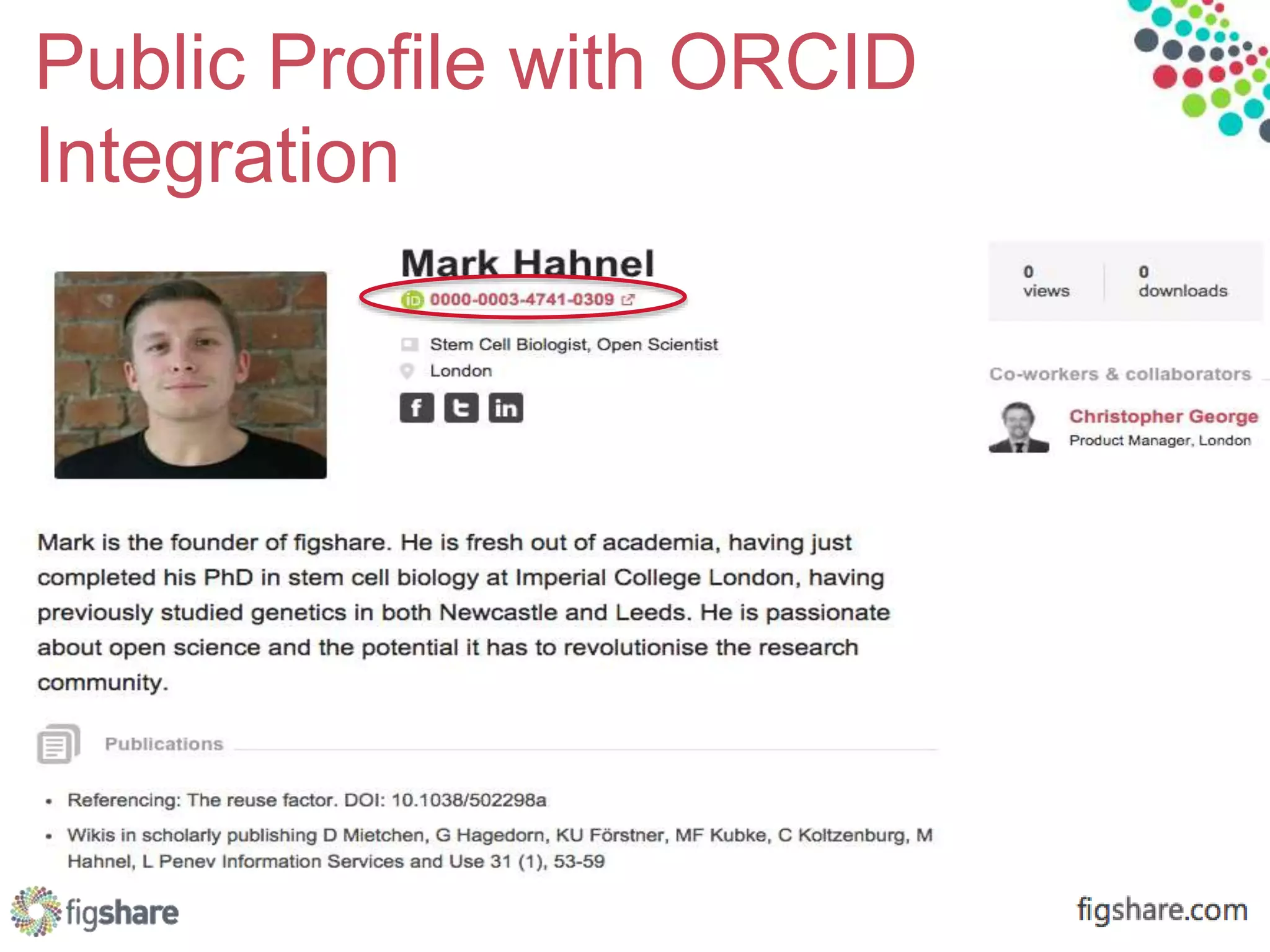 figshare ORCID Integrations 2016 (S. Guichard) | PPTX