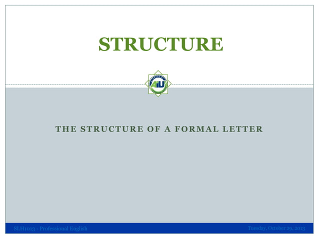 Professional Communication - The Structure of Formal Letters | PPT