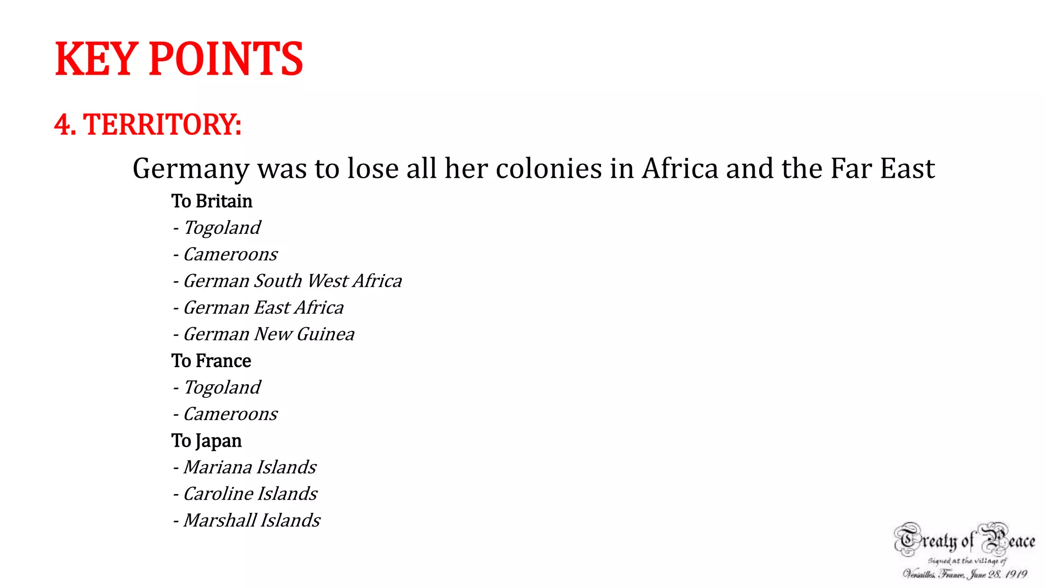 HISTORY IGCSE CONTENT - 20TH CENTURY OPTION - FAIRNESS OF THE TREATIES ...