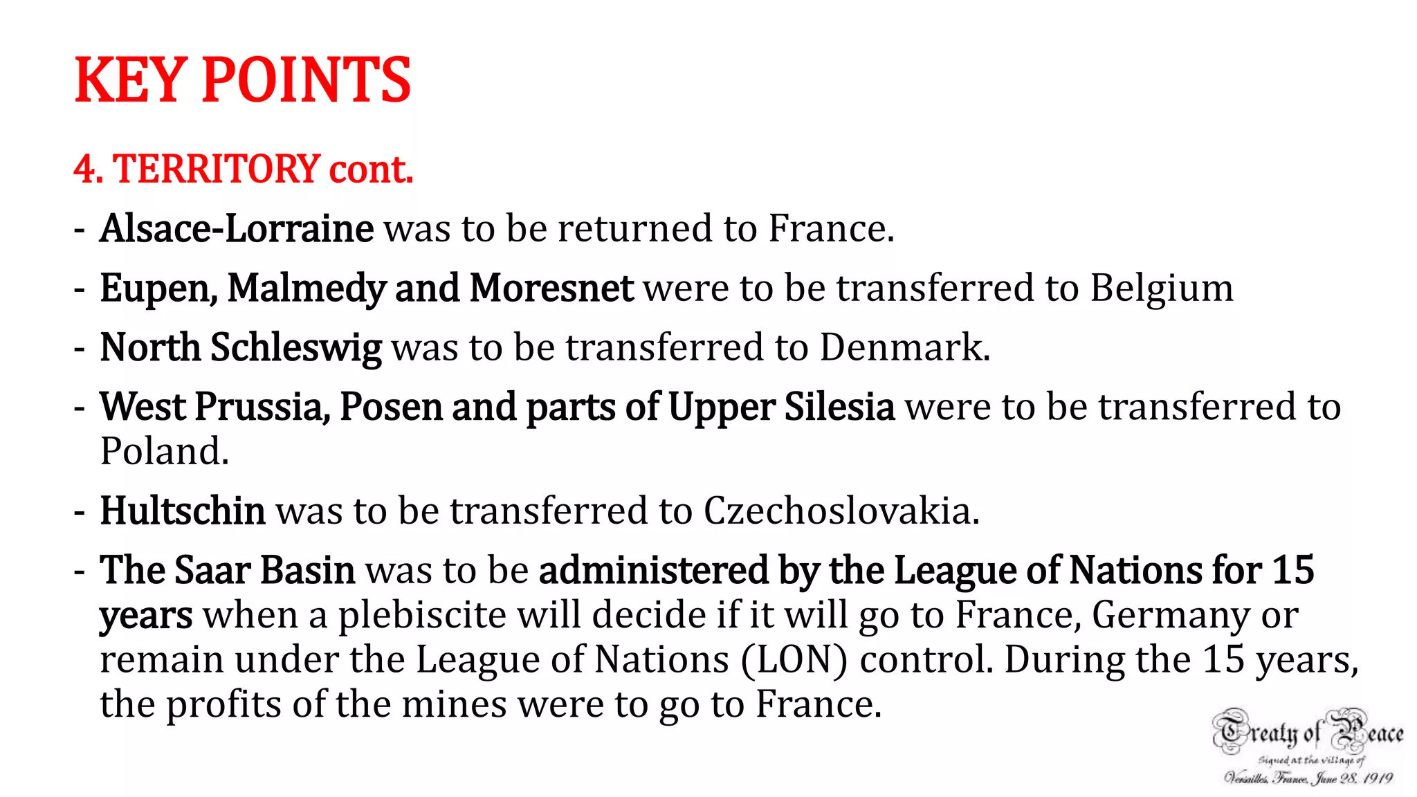 HISTORY IGCSE CONTENT - 20TH CENTURY OPTION - FAIRNESS OF THE TREATIES ...