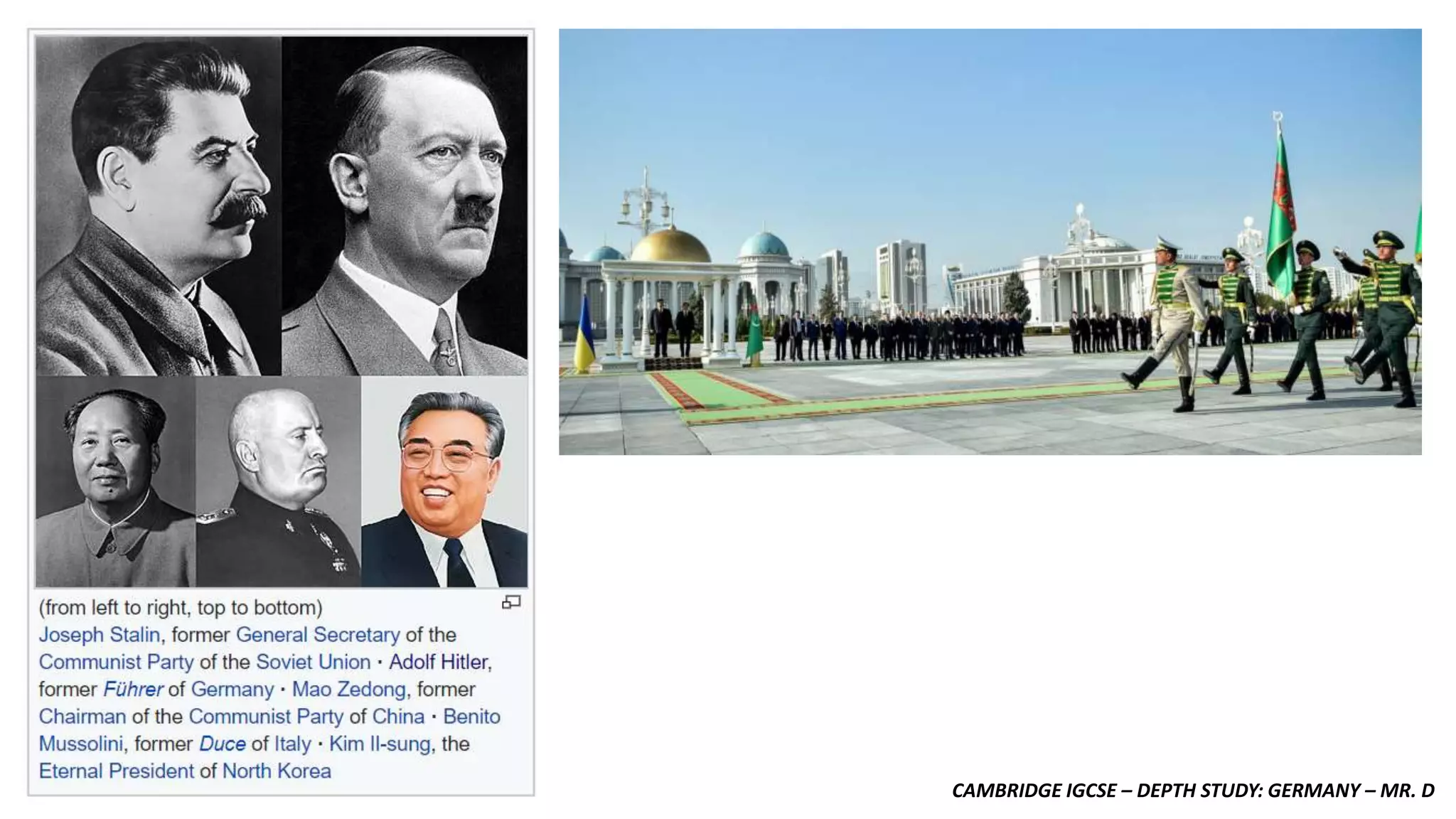 HISTORY IGCSE CONTENT - 20TH CENTURY OPTION - DEPTH STUDY GERMANY: THE ...