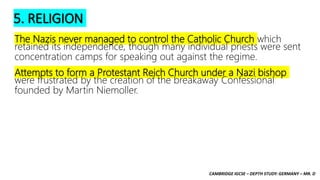 HISTORY IGCSE CONTENT - 20TH CENTURY OPTION - DEPTH STUDY GERMANY: THE ...