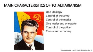 HISTORY IGCSE CONTENT - 20TH CENTURY OPTION - DEPTH STUDY GERMANY: THE ...