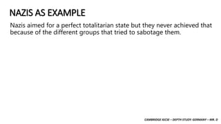 HISTORY IGCSE CONTENT - 20TH CENTURY OPTION - DEPTH STUDY GERMANY: THE ...