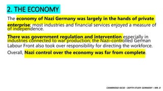 HISTORY IGCSE CONTENT - 20TH CENTURY OPTION - DEPTH STUDY GERMANY: THE ...
