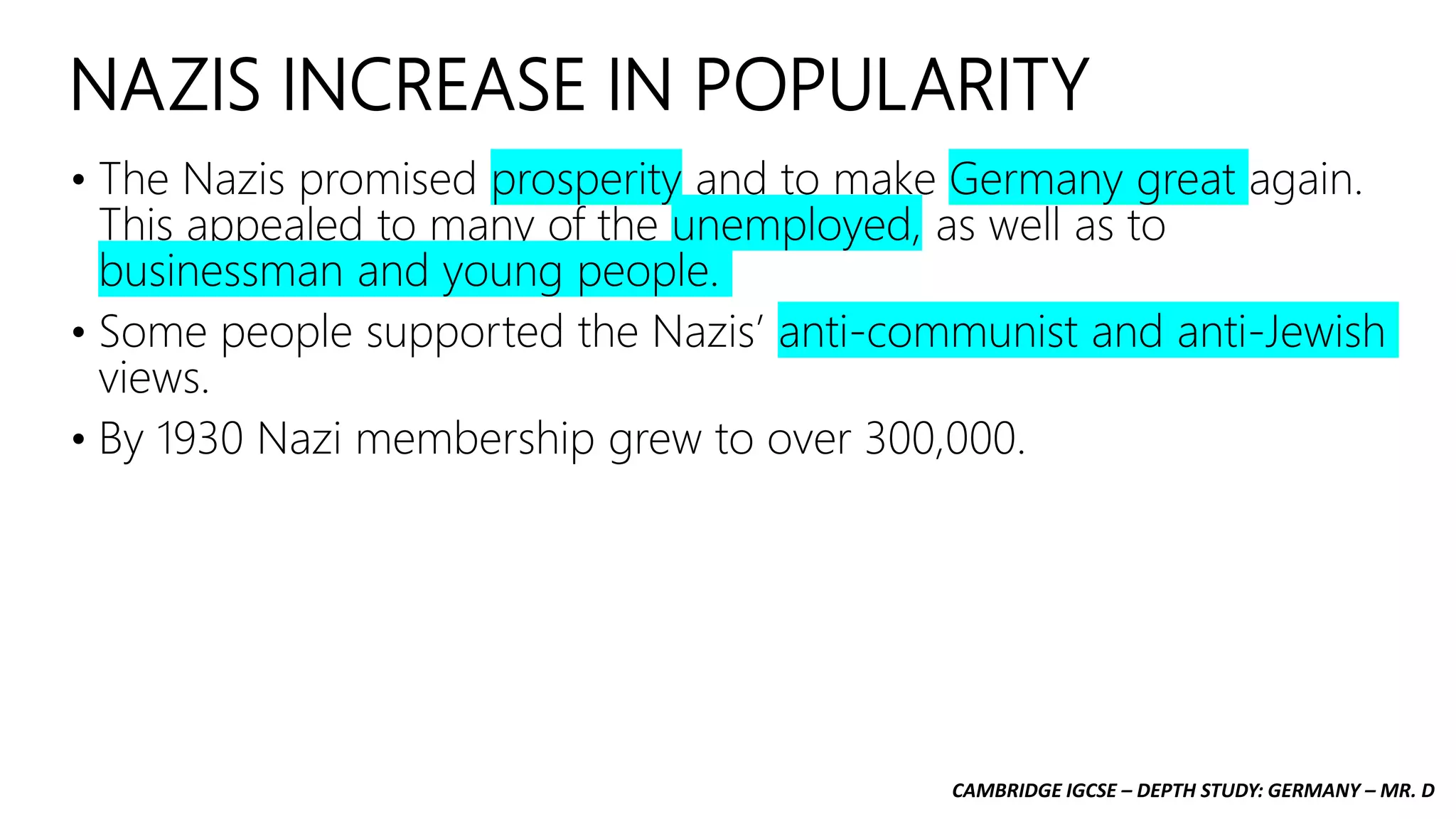 IGCSE REVISION - GERMANY: THE RISE OF THE NAZIS | PPT