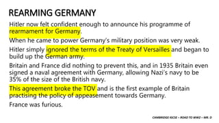 HISTORY IGCSE CONTENT - 20TH CENTURY OPTION - THE ROAD TO WW2: HITLER ...