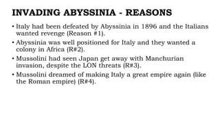 LEAGUE OF NATIONS: THE ABYSSINIAN CRISIS | PPTX