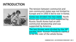 HISTORY IGCSE CONTENT - 20TH CENTURY OPTION - USA CONTAINING COMMUNISM ...