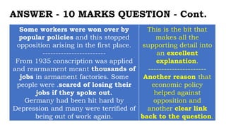 HISTORY IGCSE REVISION - MODEL PAPER 1 - DEPTH STUDY GERMANY