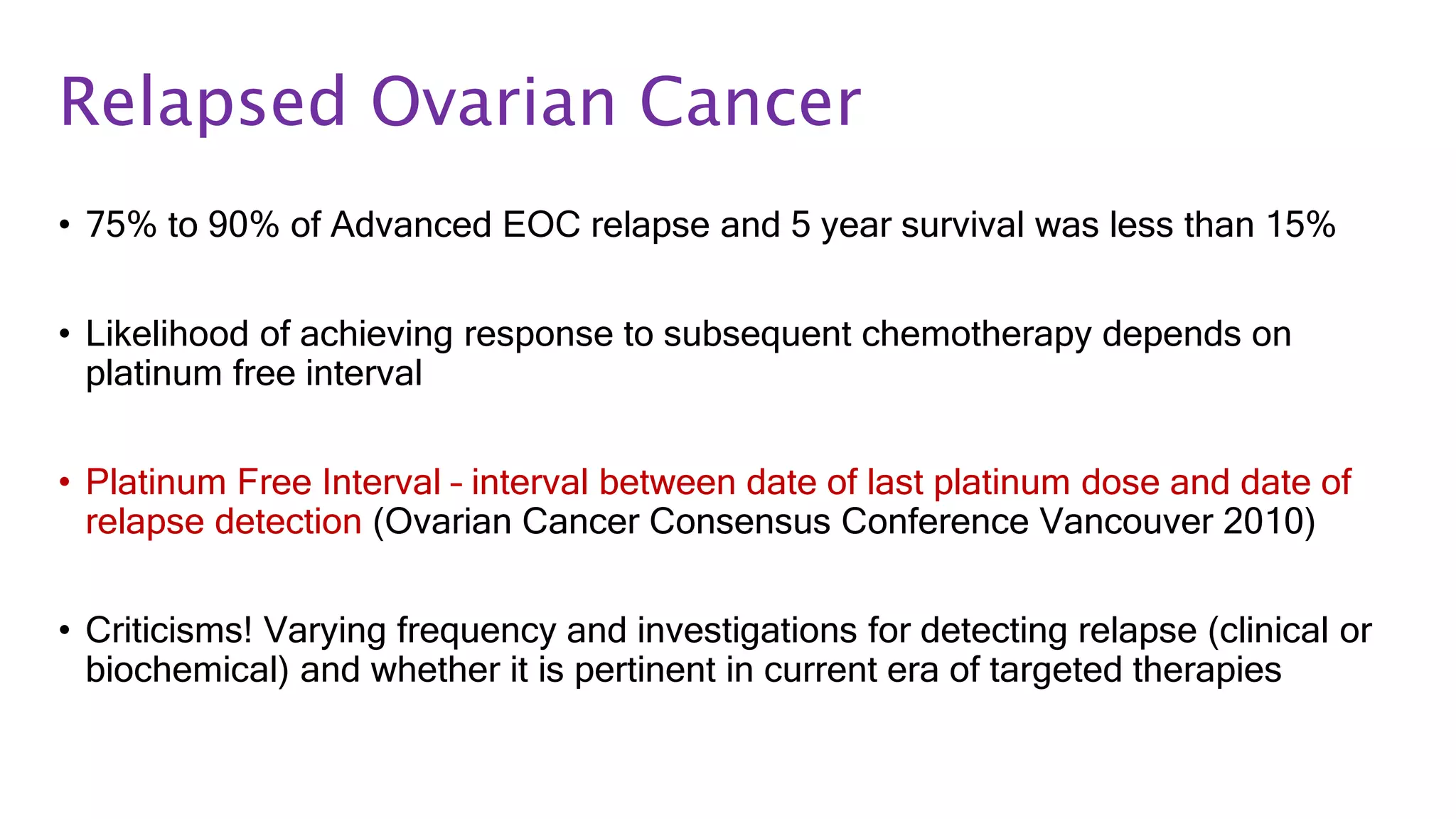 Recurrent Epithelial Ovarian Cancer | PPT