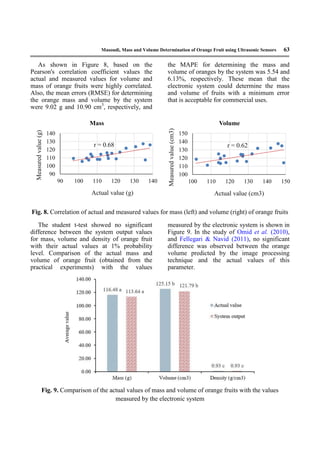 Mass and Volume Determination of Orange Fruit using Ultrasonic Sensors ...