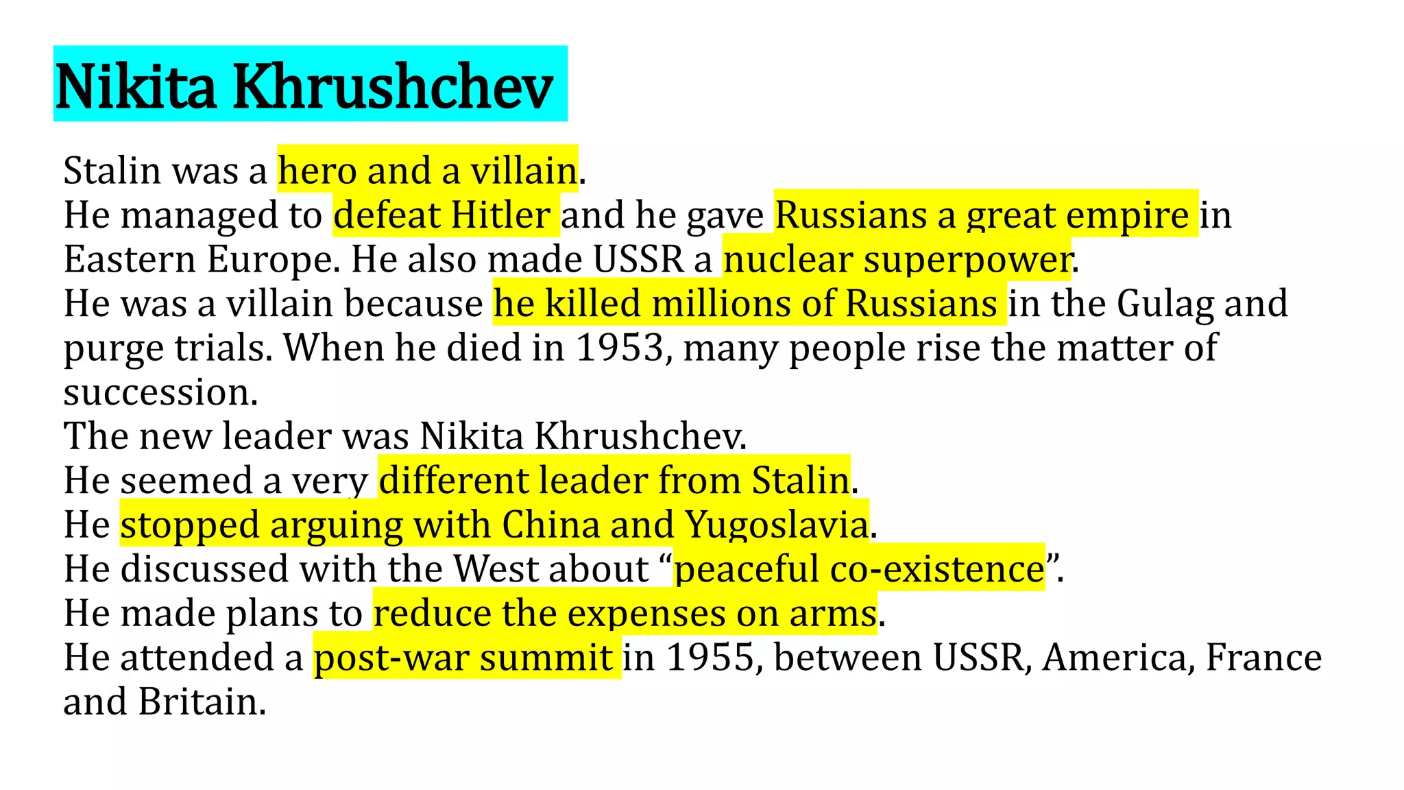 05. SOVIET CONTROL OF EASTERN EUROPE: The Rise of Khrushchev.PPTX