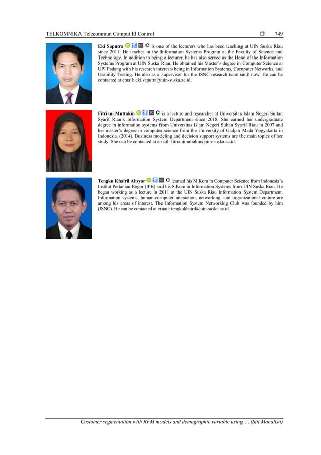 Customer Segmentation With Rfm Models And Demographic Variable Using Dbscan Algorithm Pdf