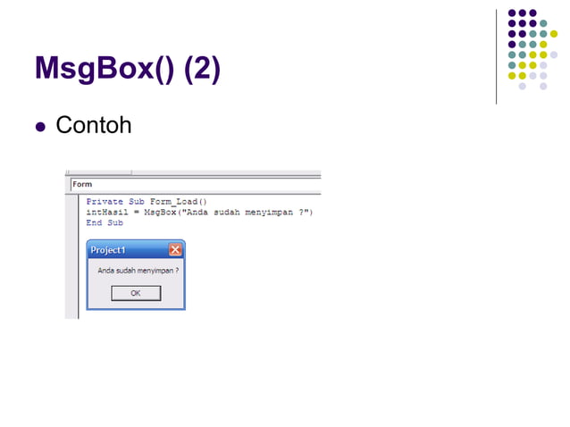 Fungsi dalam pemrograman Visual Basci Versi 6.0 | PPT