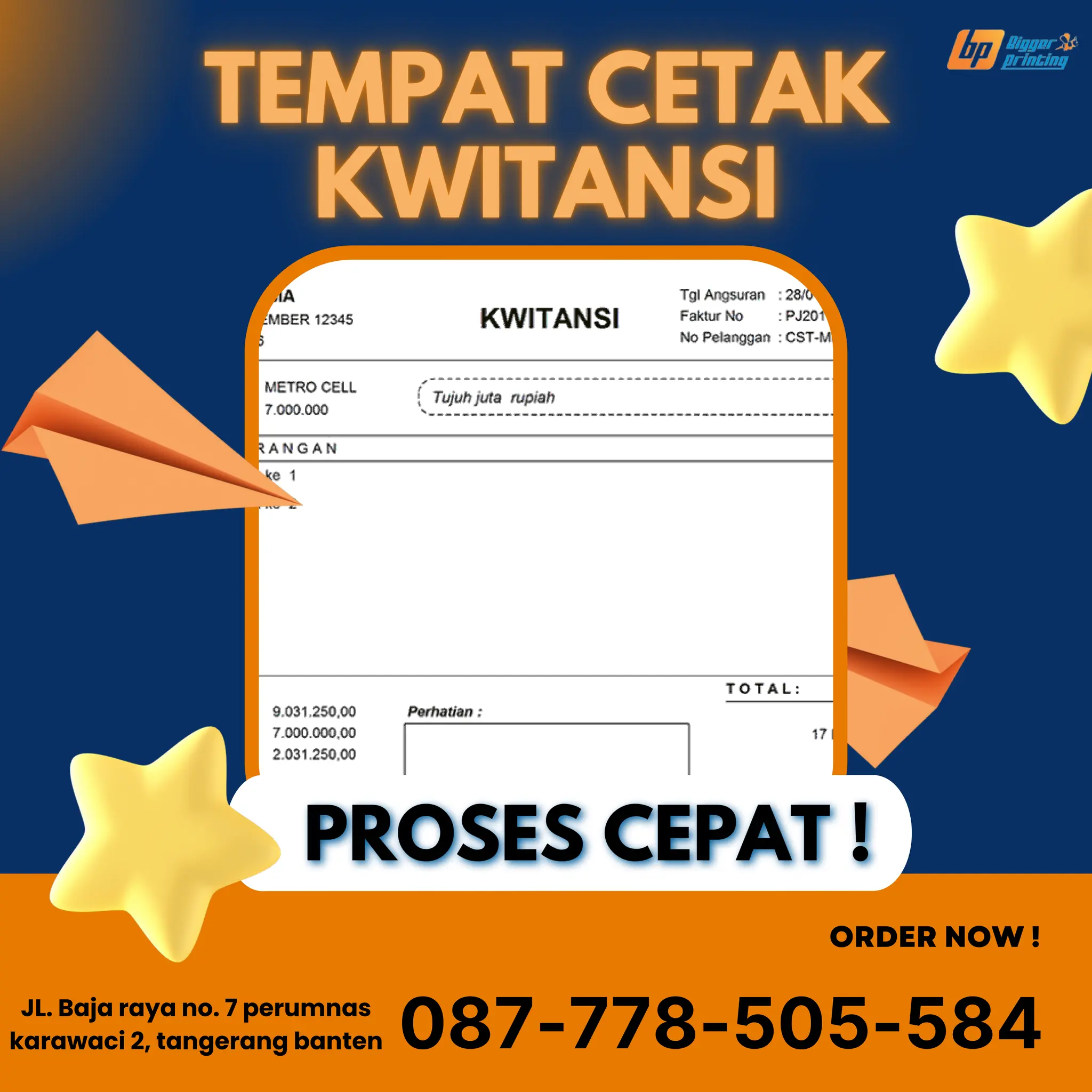 PROSES CEPAT, Wa./Call 0877-7850-5584, Tempat Cetak Kwitansi di Solear Kab.Tangerang | PDF