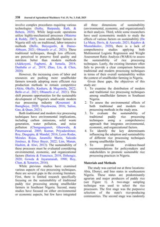 Sustainability of Traditional Paddy Rice Processing Techniques Among ...