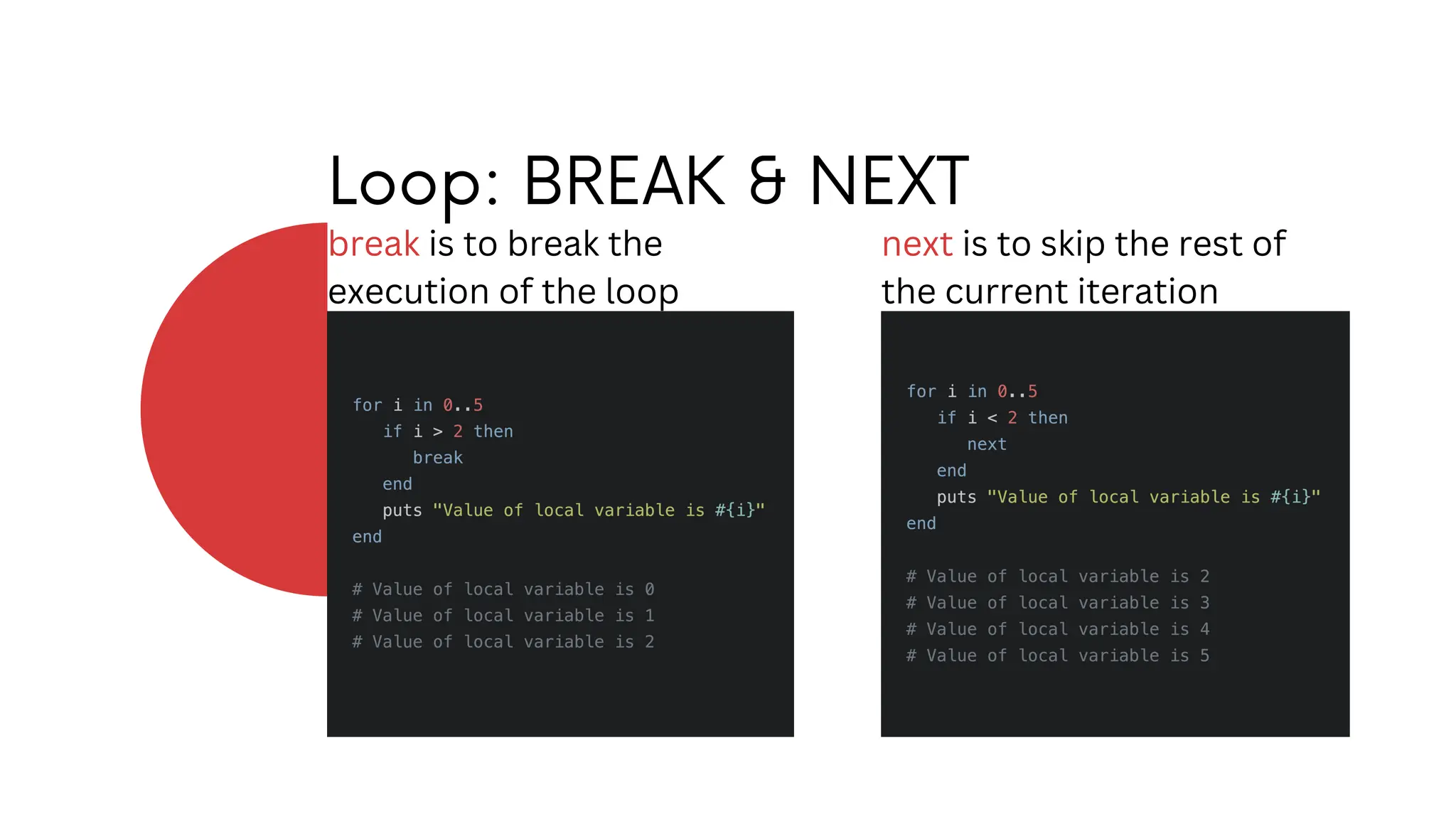 05 Ruby Control Structures Ruby Core Teaching Ppt