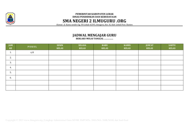 Format Jurnal Mengajar Guru di kelas.docx