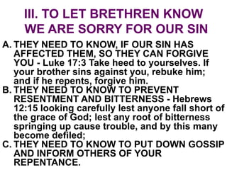 why we should confess our sin publicly | PPT