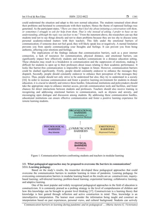 Communication barriers in learning during pandemic and its pedagogical ...