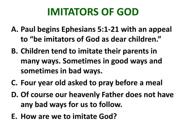 imitators of god | PPT