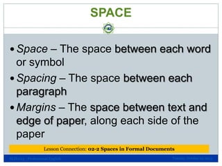 Professional Communication - The Use of Spaces in Formal Letters | PPTX