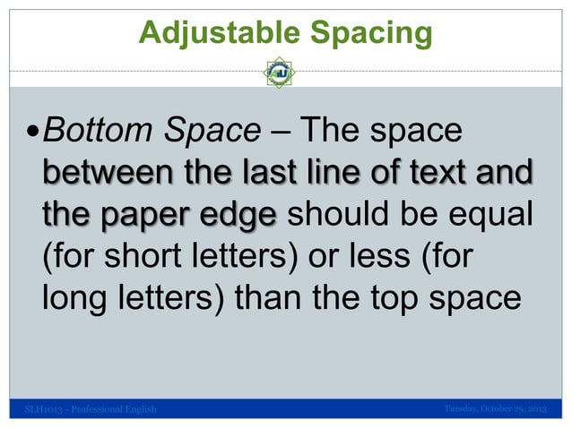 Professional Communication - The Use of Spaces in Formal Letters | PPTX ...