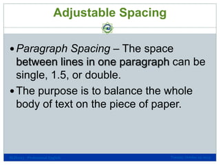 Professional Communication - The Use of Spaces in Formal Letters | PPTX