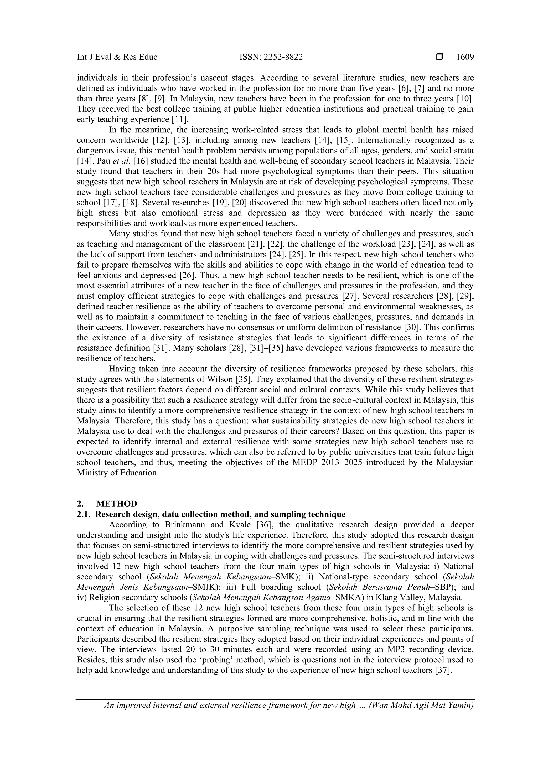 An improved internal and external resilience framework for new high ...