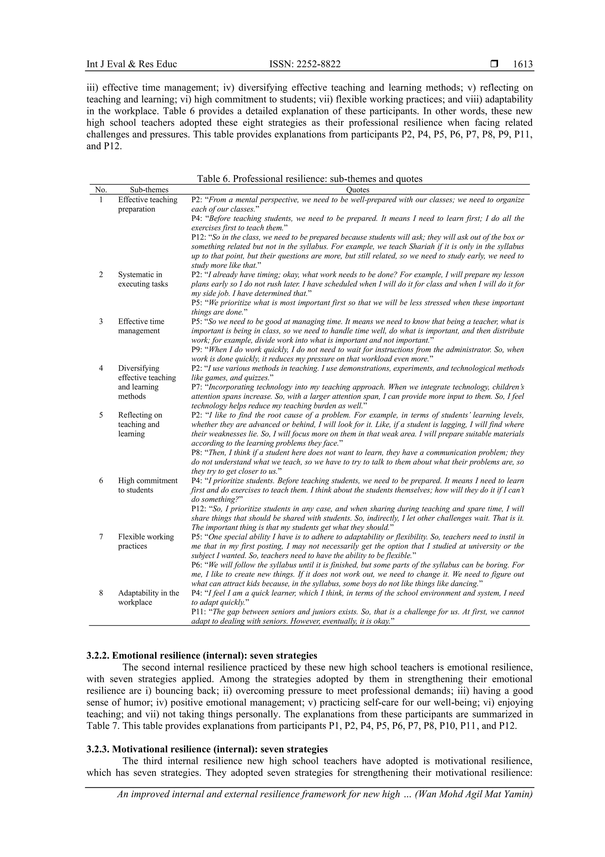 An improved internal and external resilience framework for new high ...