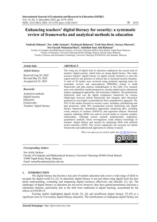 Enhancing teachers’ digital literacy for security: a systematic review ...
