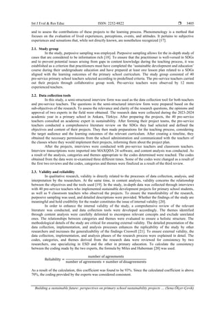 Building a sustainable future: perspectives on primary school ...