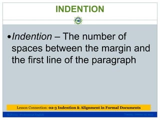 Professional Communication - Indention & Alignment in Formal Letters | PPTX