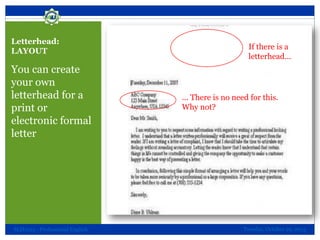 Professional Communication - Fonts Use in Letterheads | PPT