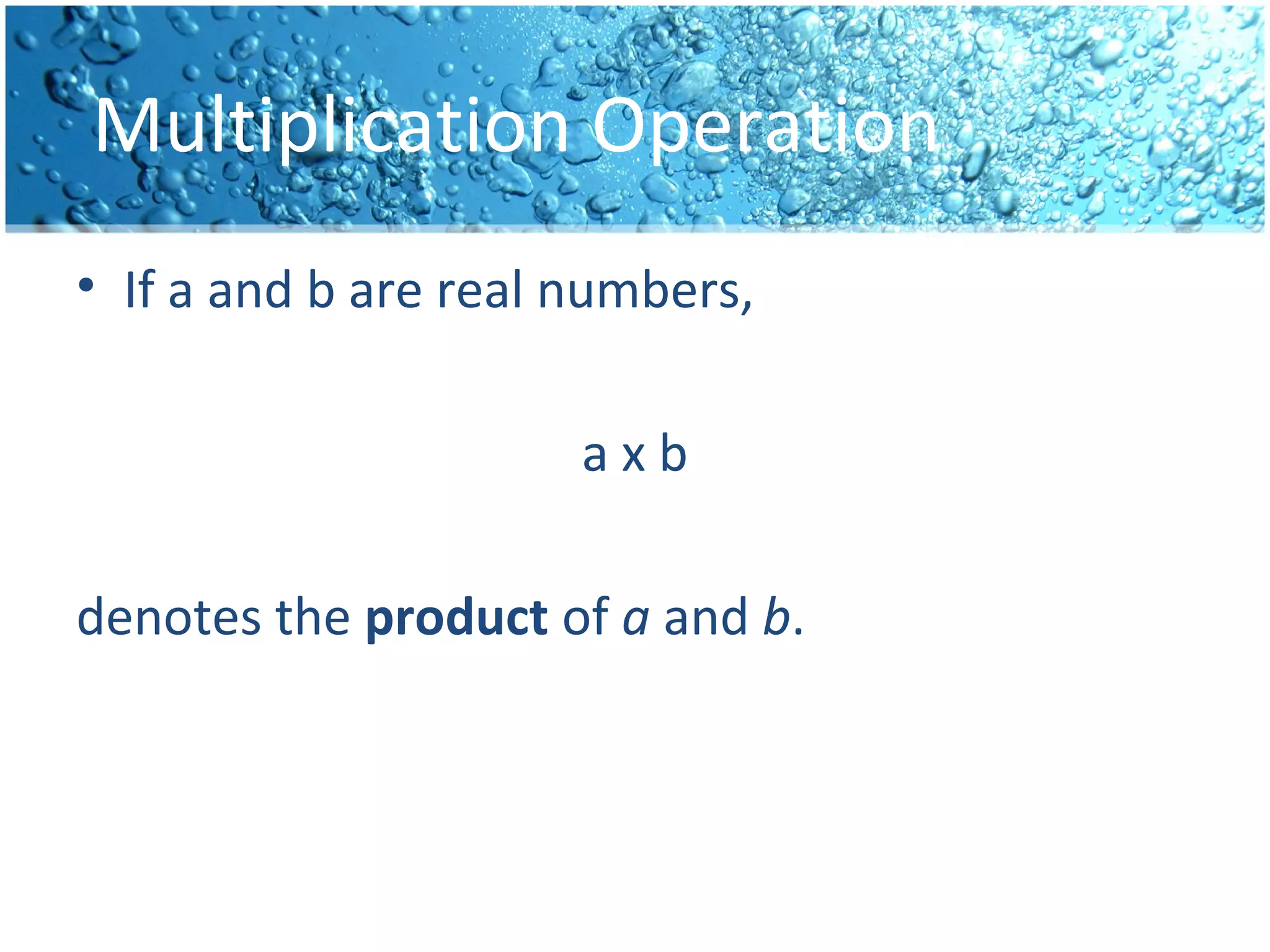 05 addition nd multiplication of real numbers | PPT