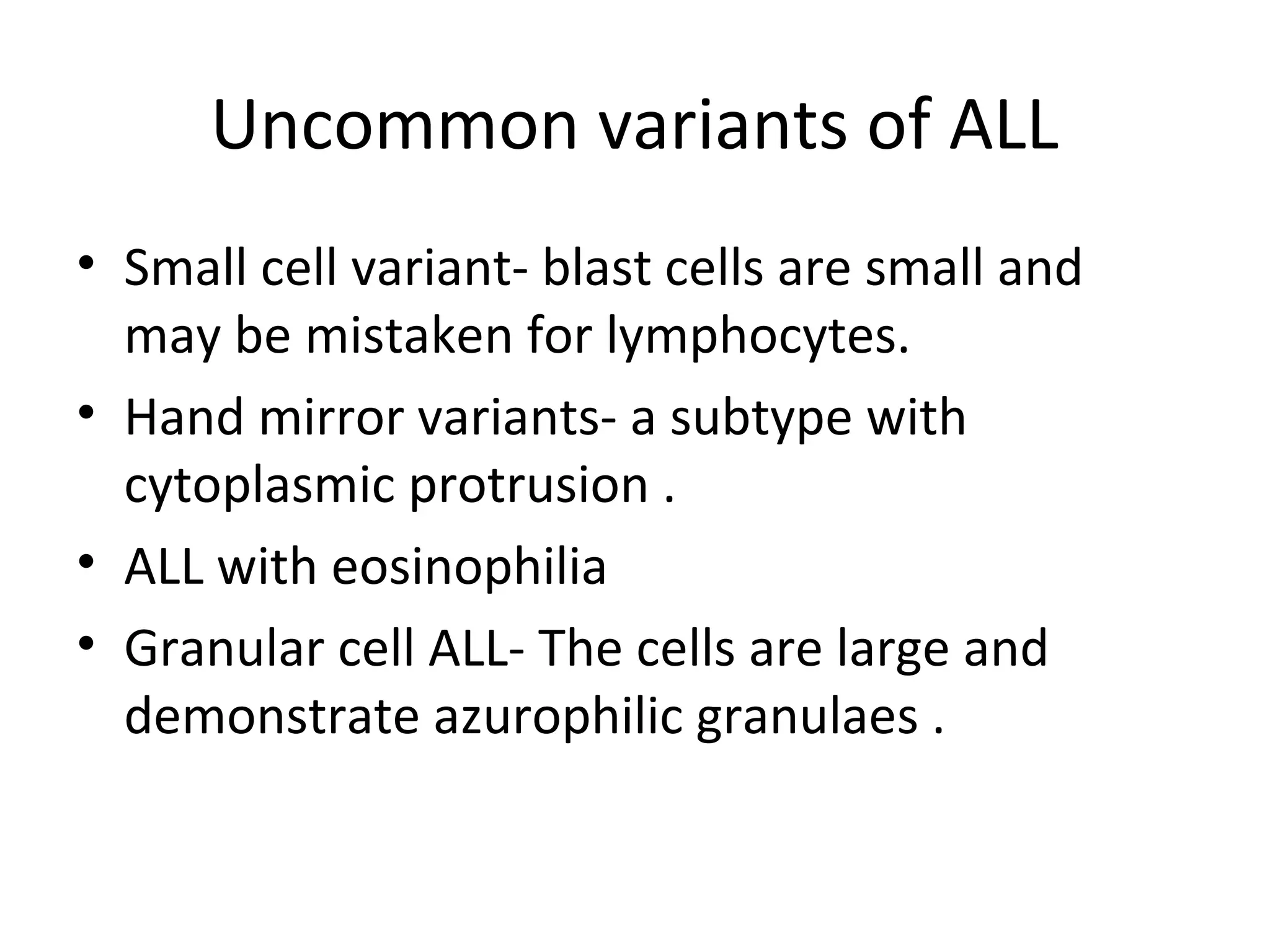 Acute Lymphoblastic Leukemia | PPT