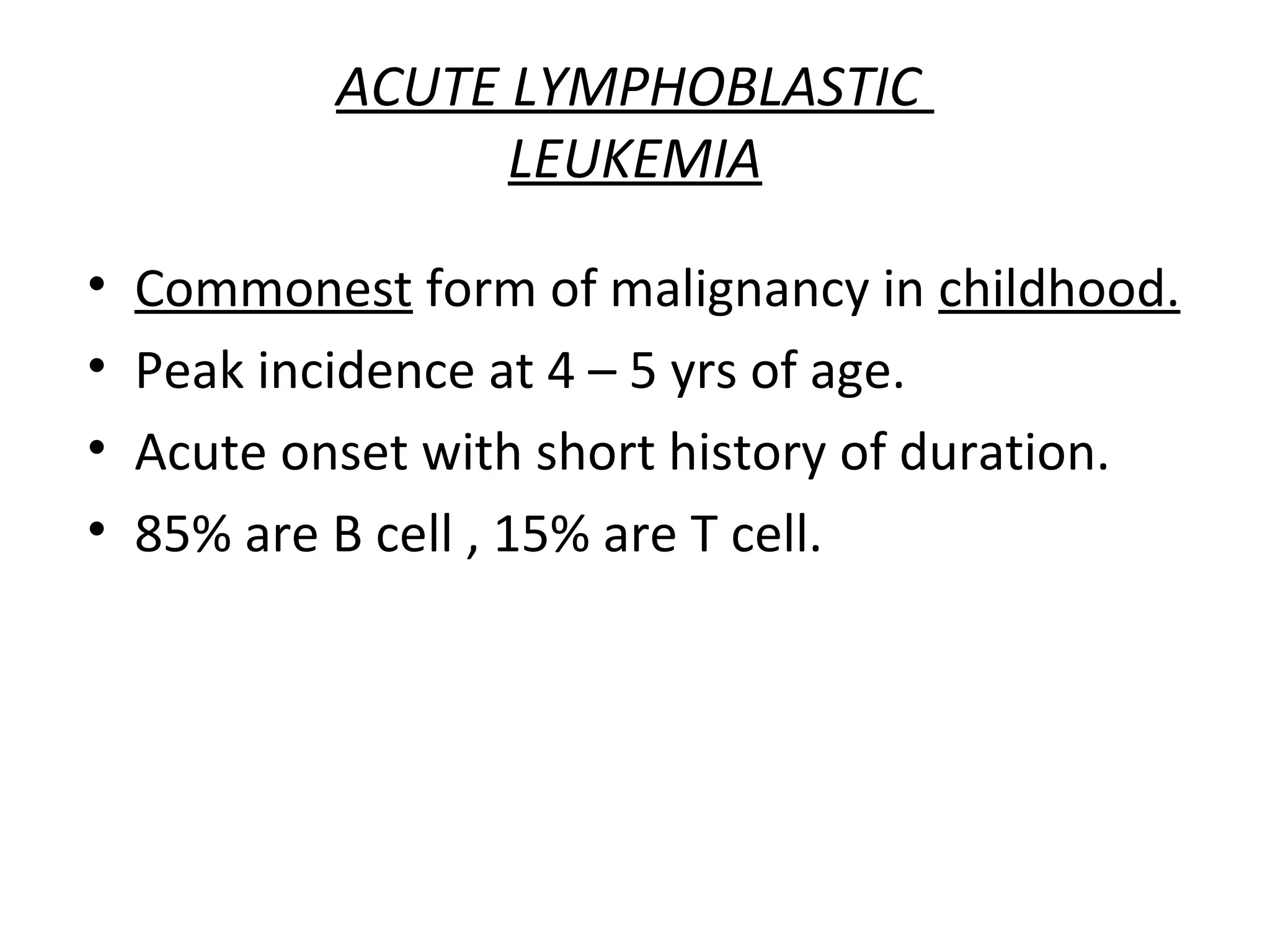 Acute Lymphoblastic Leukemia Ppt Free Download