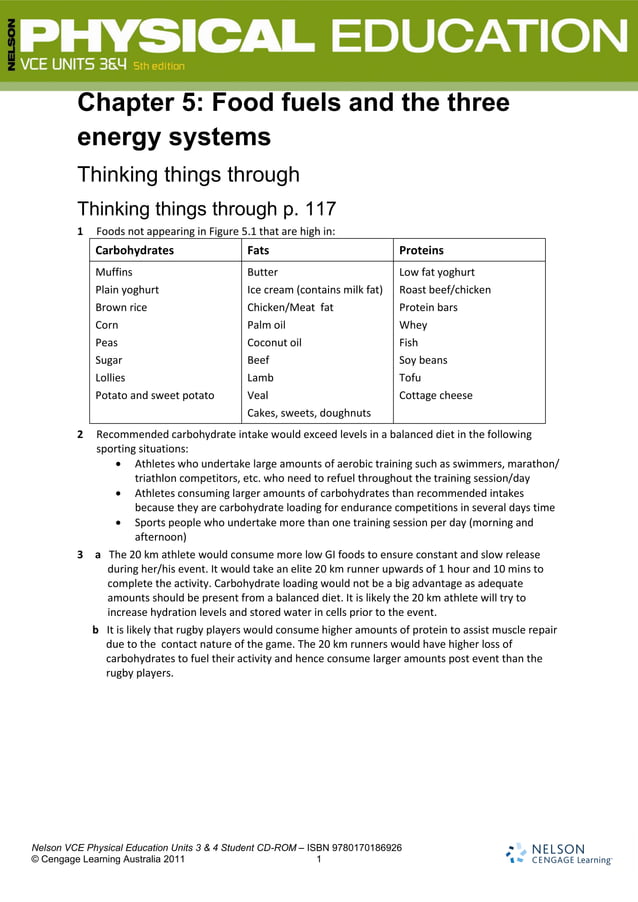Chapter 5 Sample Responses | PDF | Bodybuilding | Sports