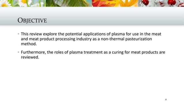 Use of Atmospheric Pressure Cold Plasma for Meat Industry | PPT