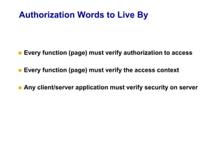05 application security fundamentals - part 2 - security mechanisms - authorization | PPTX