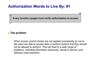 05 application security fundamentals - part 2 - security mechanisms - authorization | PPTX