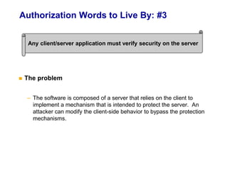 05 application security fundamentals - part 2 - security mechanisms - authorization | PPT